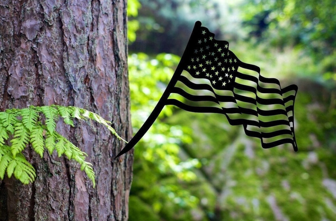 USA Flag Tree Stake DXF SVG Files / Garden Decor Dxf Files/ Dxf Files ...