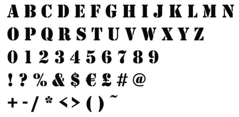 Sitencil Font Alphabet Letters Dxf and Svg Files/dxf Files for Laser ...