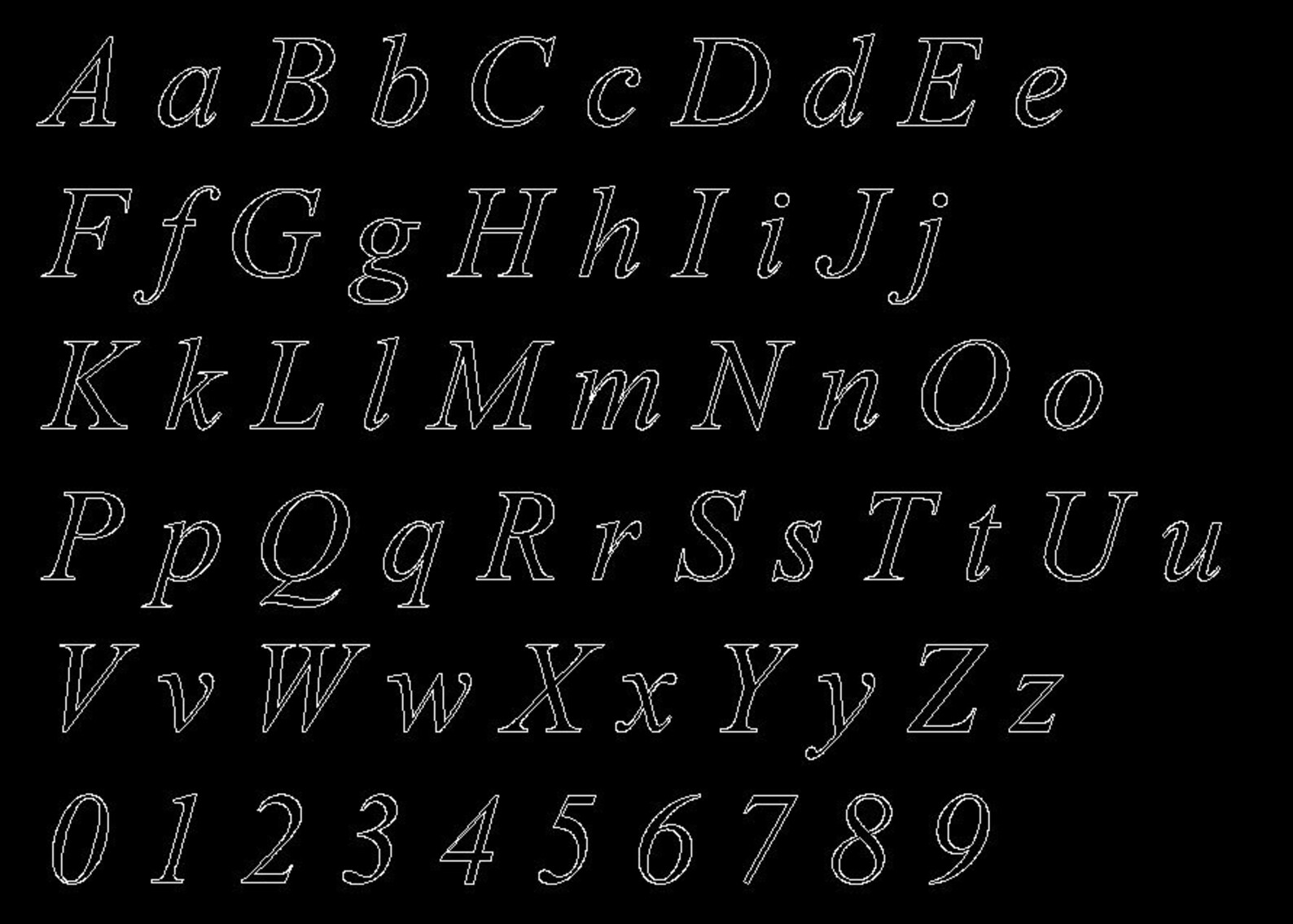 Abc Letters Dxf Laser Cut Stencil/alphabet Letters Dxf Files/0 to 9 or ...