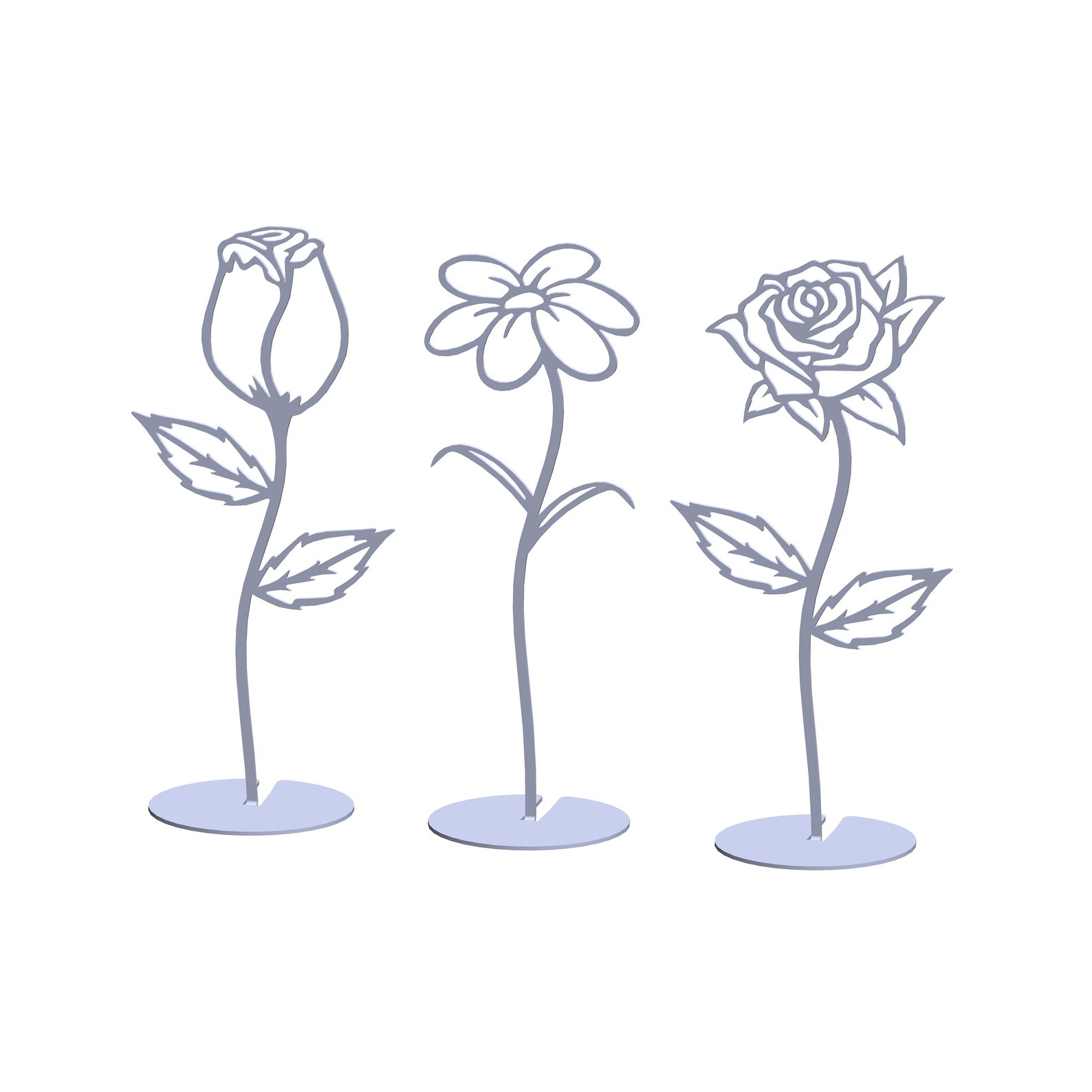 Standing Metal Rose DXF SVG File / Valentine Laser Cut Dxf File / Dxf ...