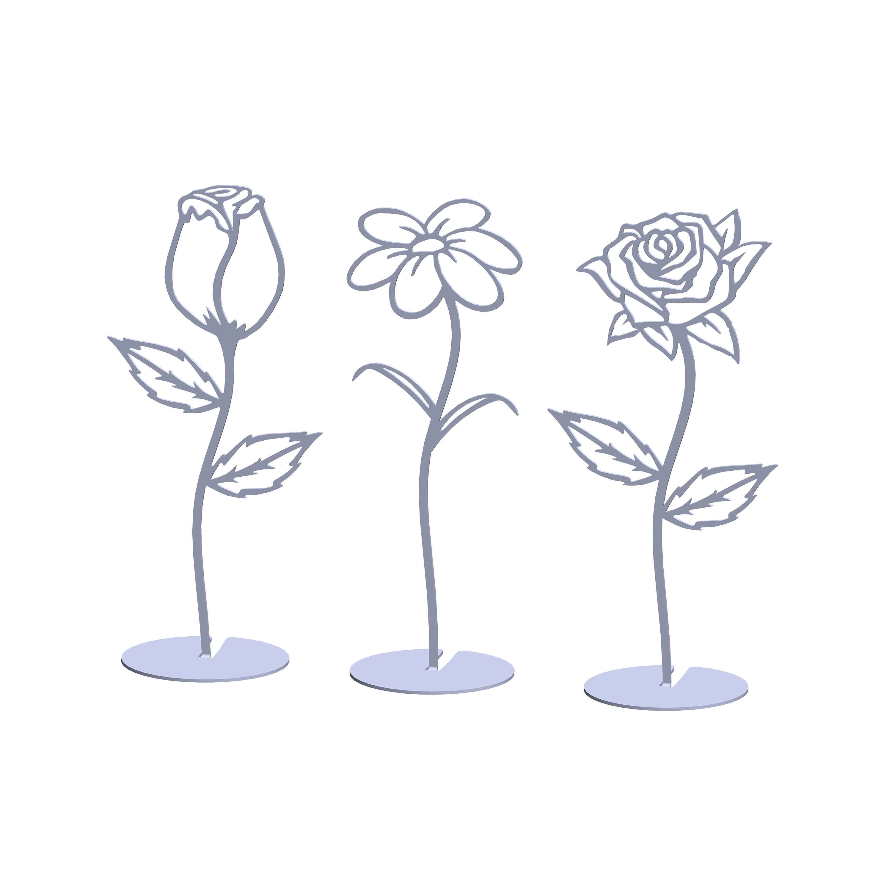 Standing Metal Rose DXF SVG File / Valentine Laser Cut Dxf File / Dxf ...