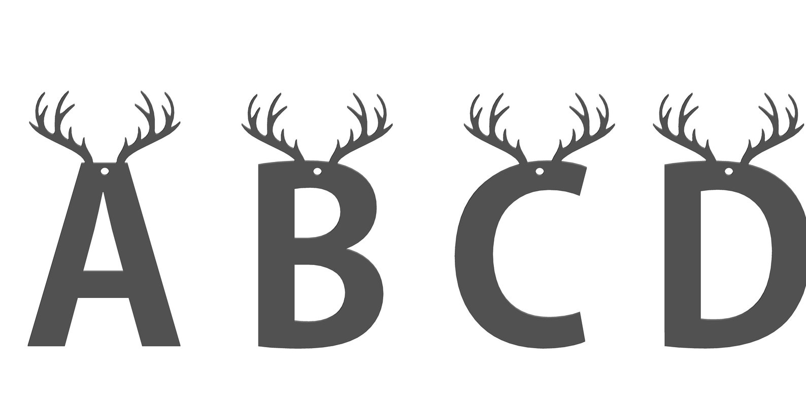 Antler Alphabet Letters Dxf Svg Laser Cut Files / Christmas Alphabet ...