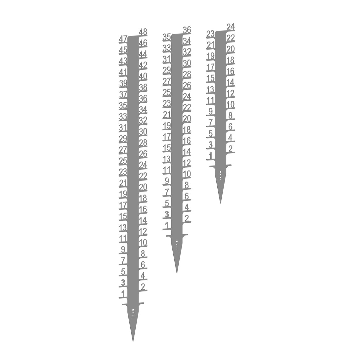 Snow Depth Gauge Blank Dxf Svg Files | 48 Inc - 36 Inc - 24 Inc Snow ...