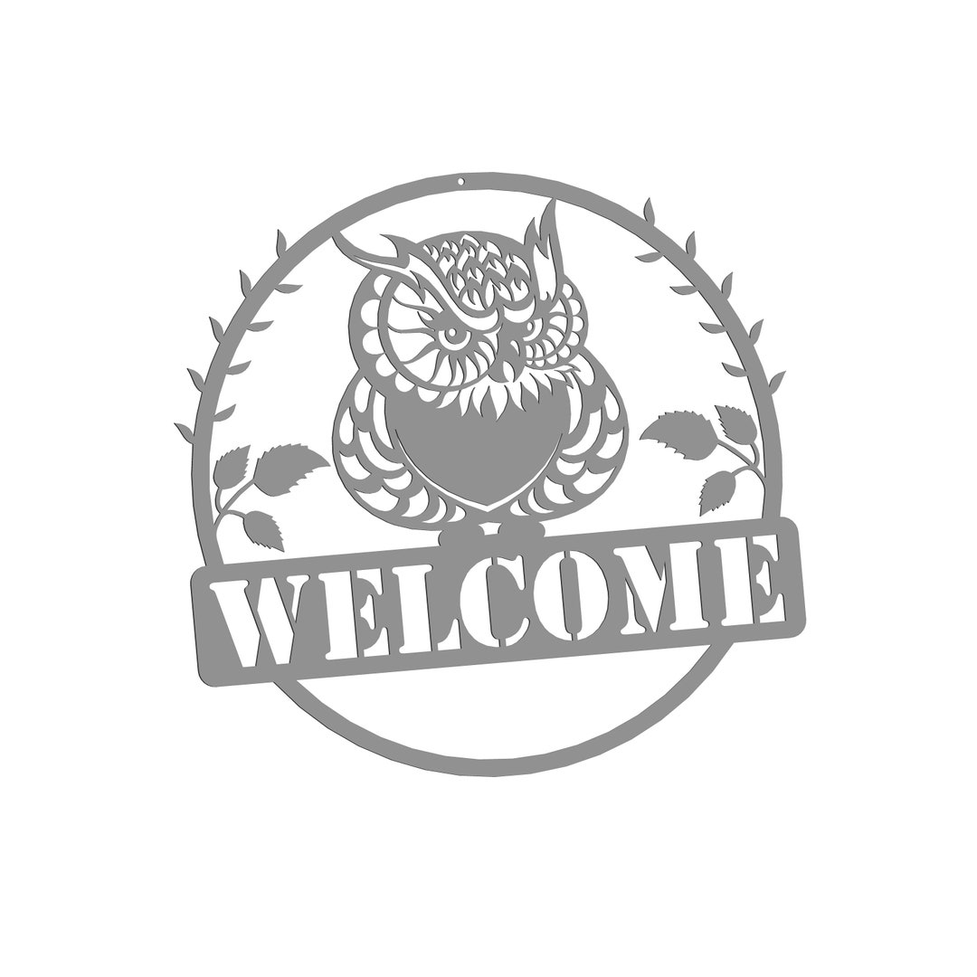 Wall Hanging Owl Welcome Dxf Svg Files | Door Hanging Welcome Plasma ...