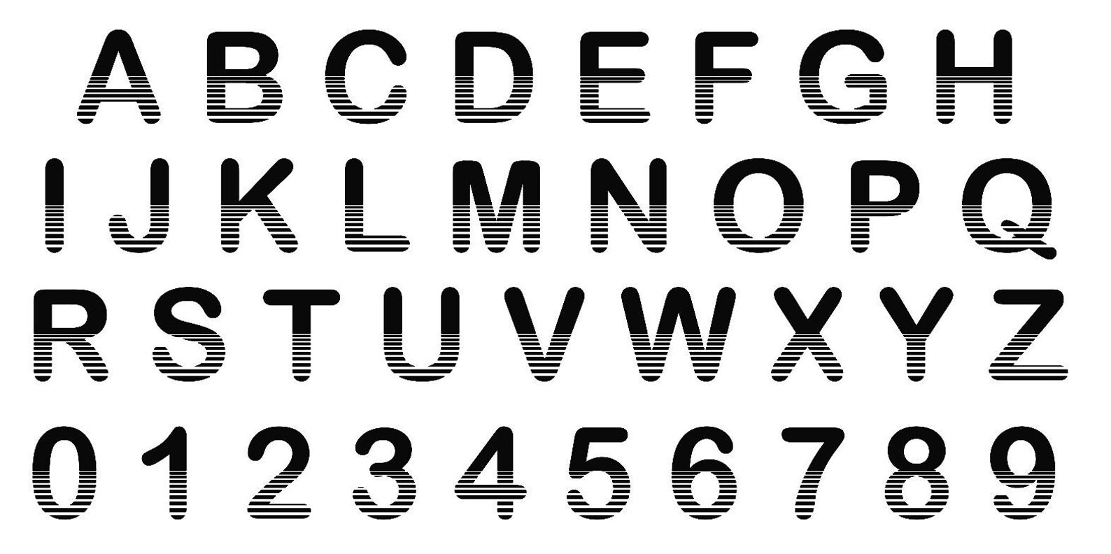 Striped Font Dxf and Svg File/ Alphabet Letters /numbers/ Vector Set ...