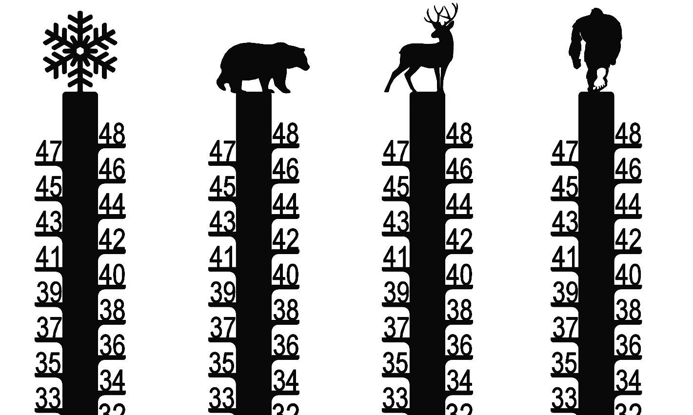 48 Inc Metal Snow Depth Gauge Dxf Svg Files, 48 Snow Flake Gauge Svg ...