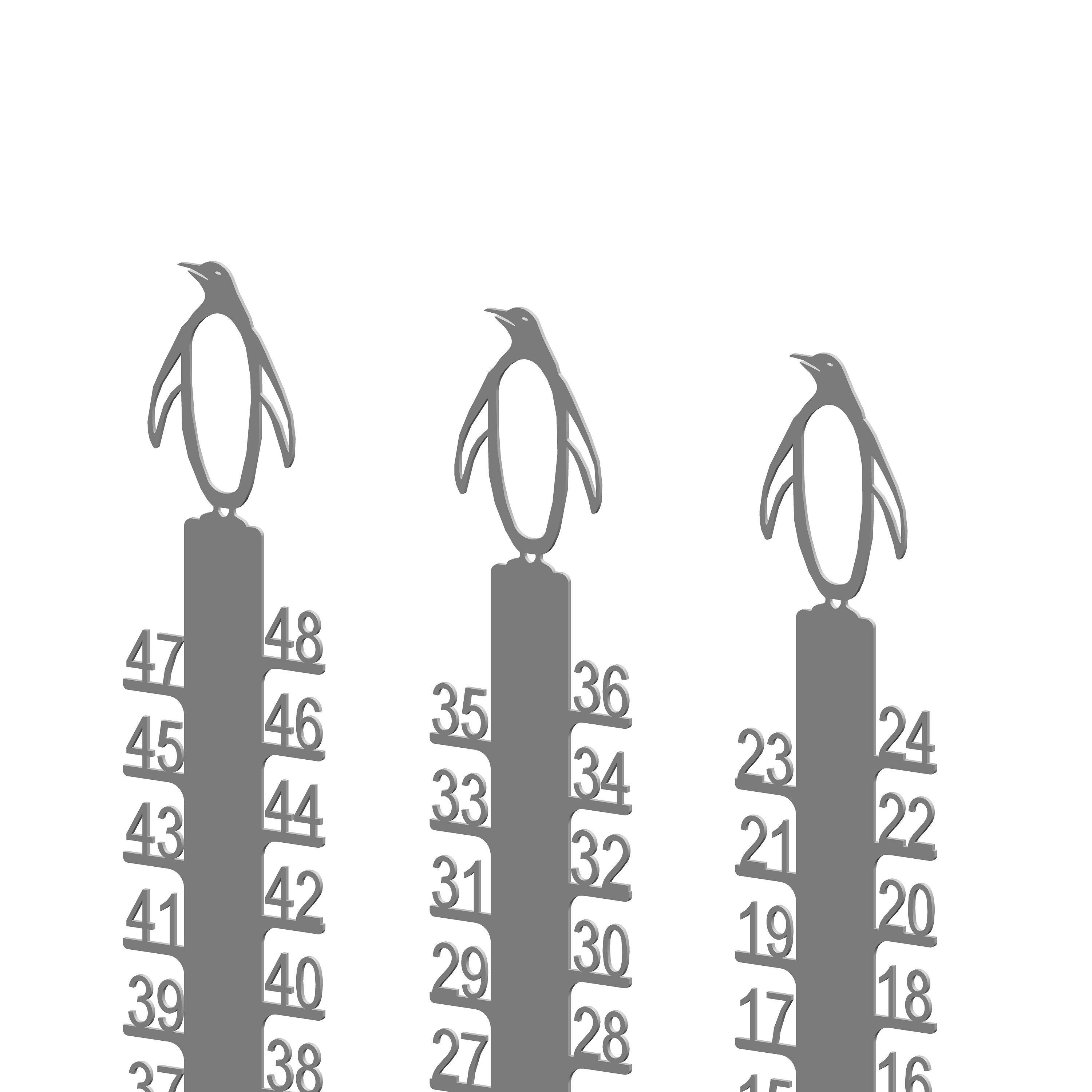 Penguin Snow Depth Gauge Dxf Svg Files | 48 Inc - 36 Inc - 24 Inc Snow ...
