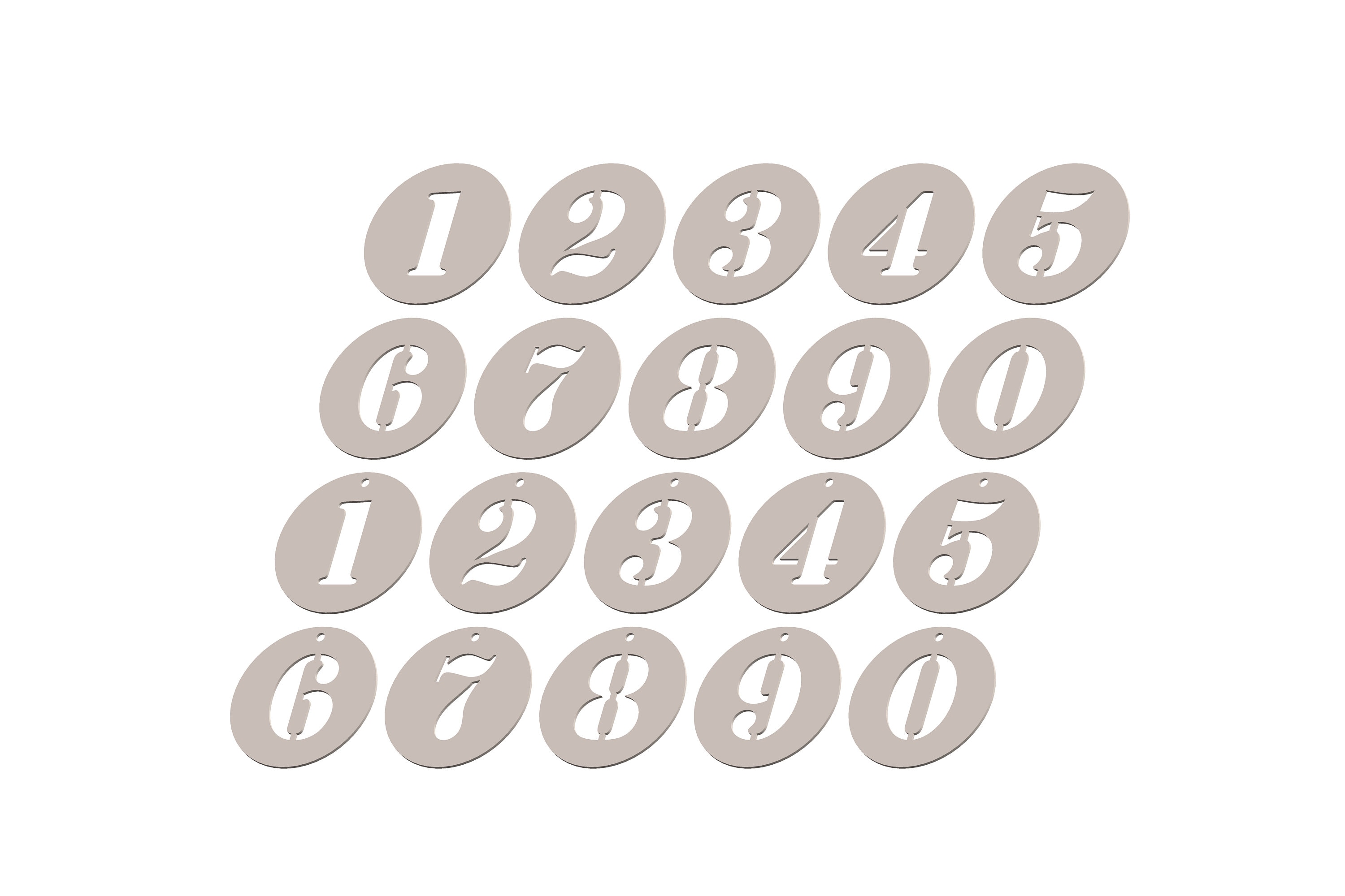 Round Numbers Laser Cut File| 0 to 9 Round Numbers Dxf Svg Png Jpg File ...