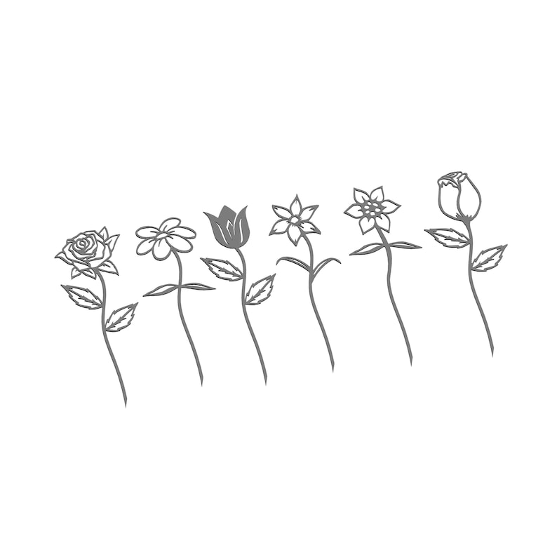 Metal Flowers Garden Stakes DXF SVG Files | Metal Rose Decor Dxf Files ...