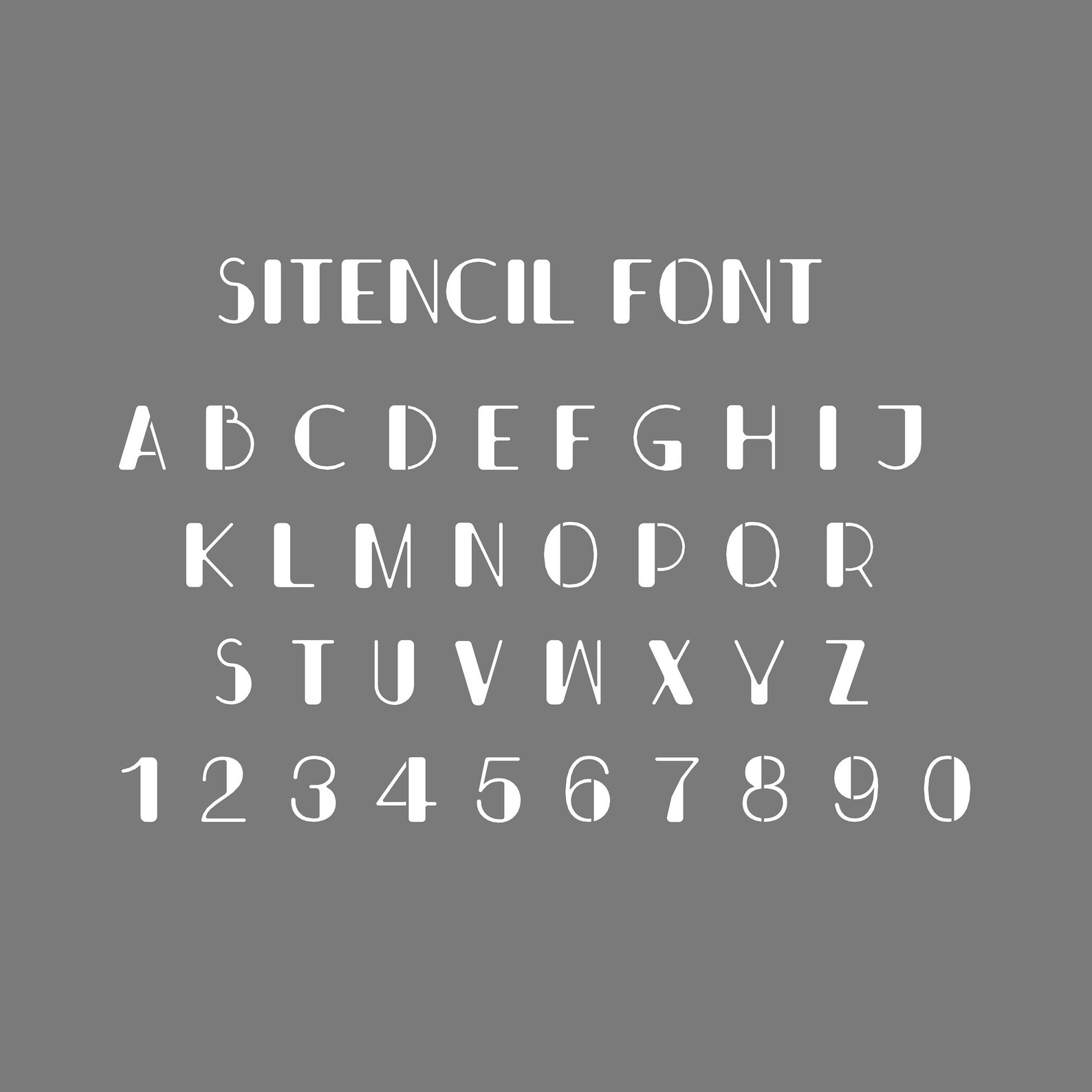 Sitencil Font Alphabet Letters Dxf Svg Files, Font for Cnc Laser ...