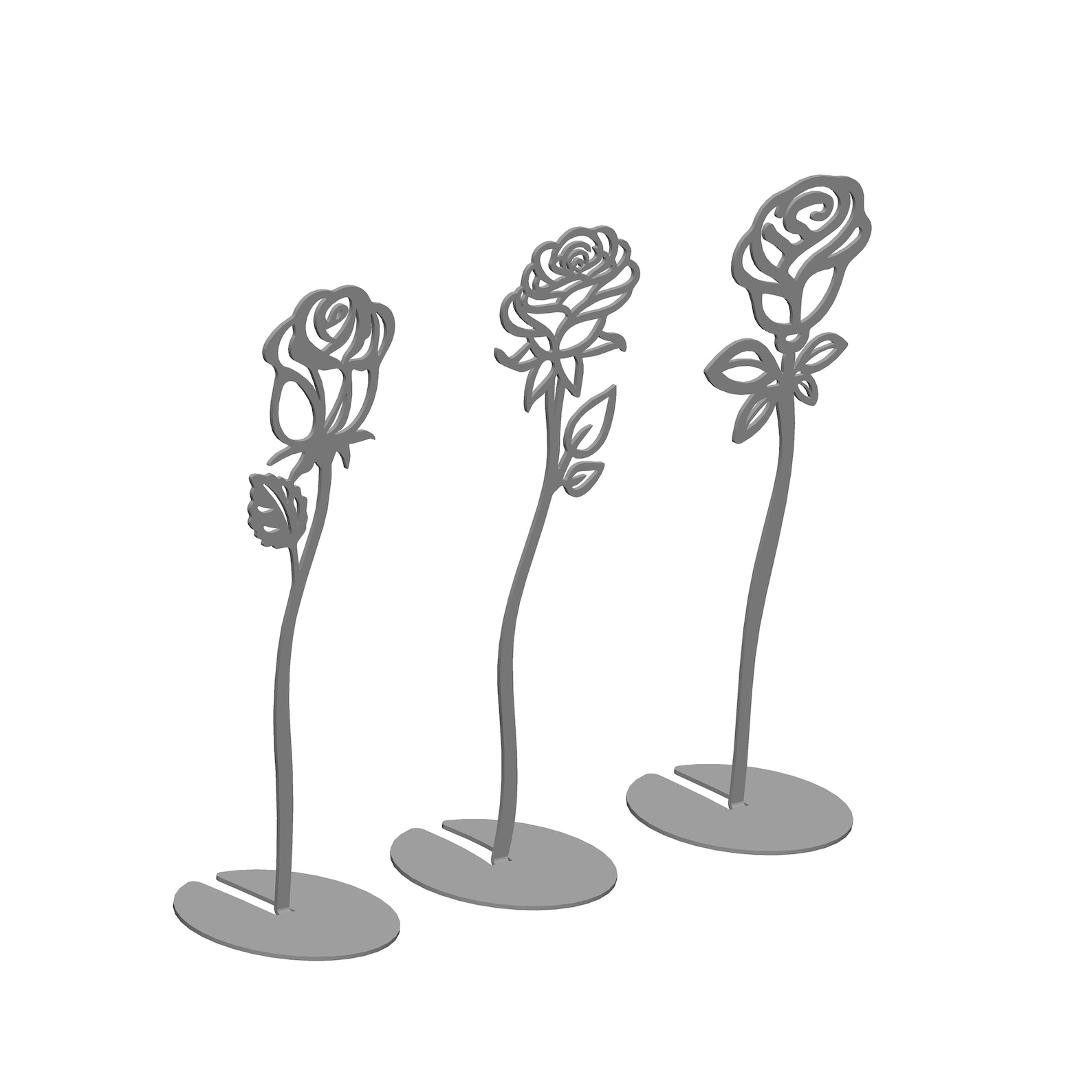 Standing Metal Rose DXF SVG Laser Cut Files / Valentines Day Laser Cut ...