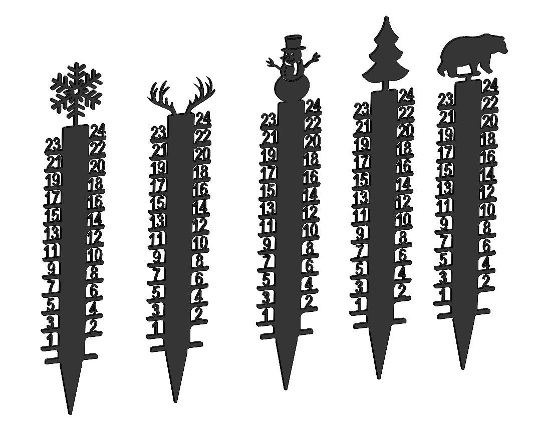 24 Cm Snow Depth Gauge Dxf Files,24 Cm Snow Flake Gauge Svg File,snow ...