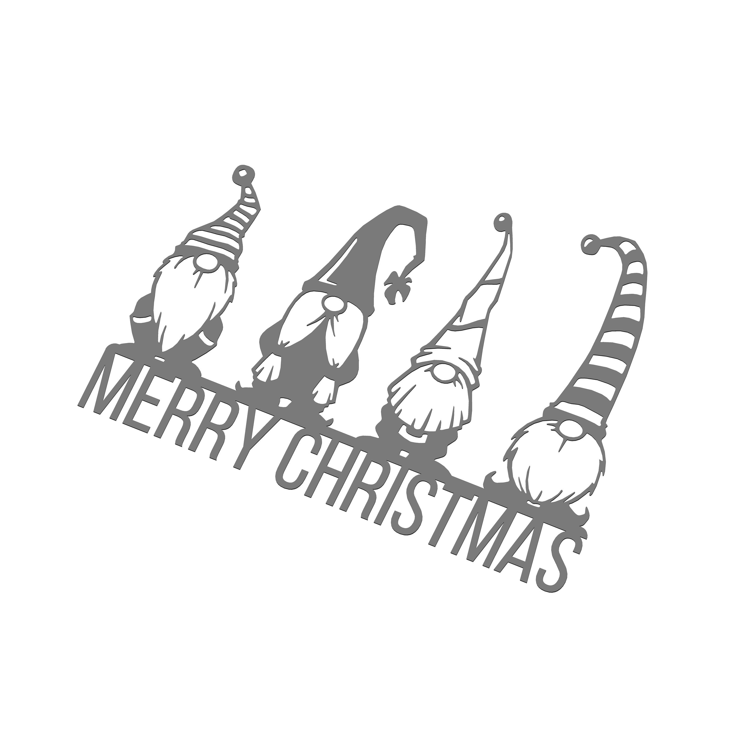 Merry Christmas Gnomes Dxf Svg Files Christmas Gnomes Wall - Etsy