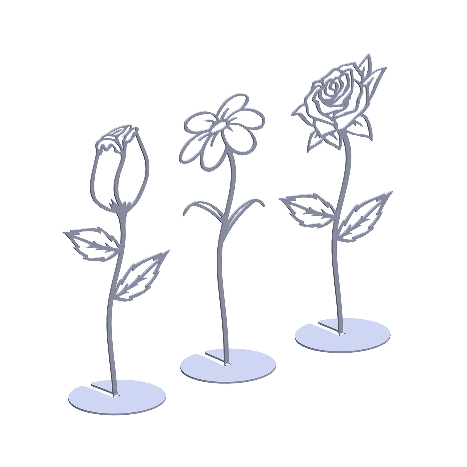 Standing Metal Rose DXF SVG File / Valentine Laser Cut Dxf File / Dxf ...