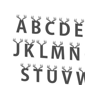 Antler Alphabet Letters Dxf Svg Laser Cut Files / Christmas Alphabet ...