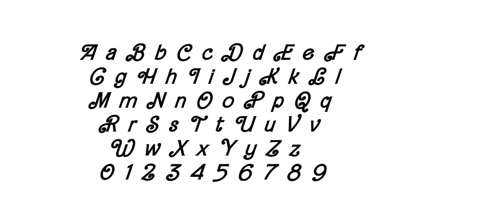 Abc Letters Dxf Laser Cut Stencil/alphabet Letters Dxf Files/0 to 9 or ...