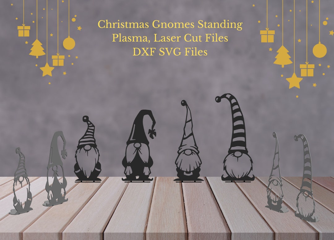 Christmas Gnomes Standing DXF SVG Files | Christmas Ornaments Laser Cut ...