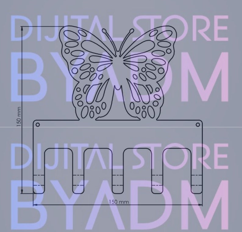 Butterfly Key Holder Dxf Svg Cut Files / Dxf Files for Plasma/metal Key ...