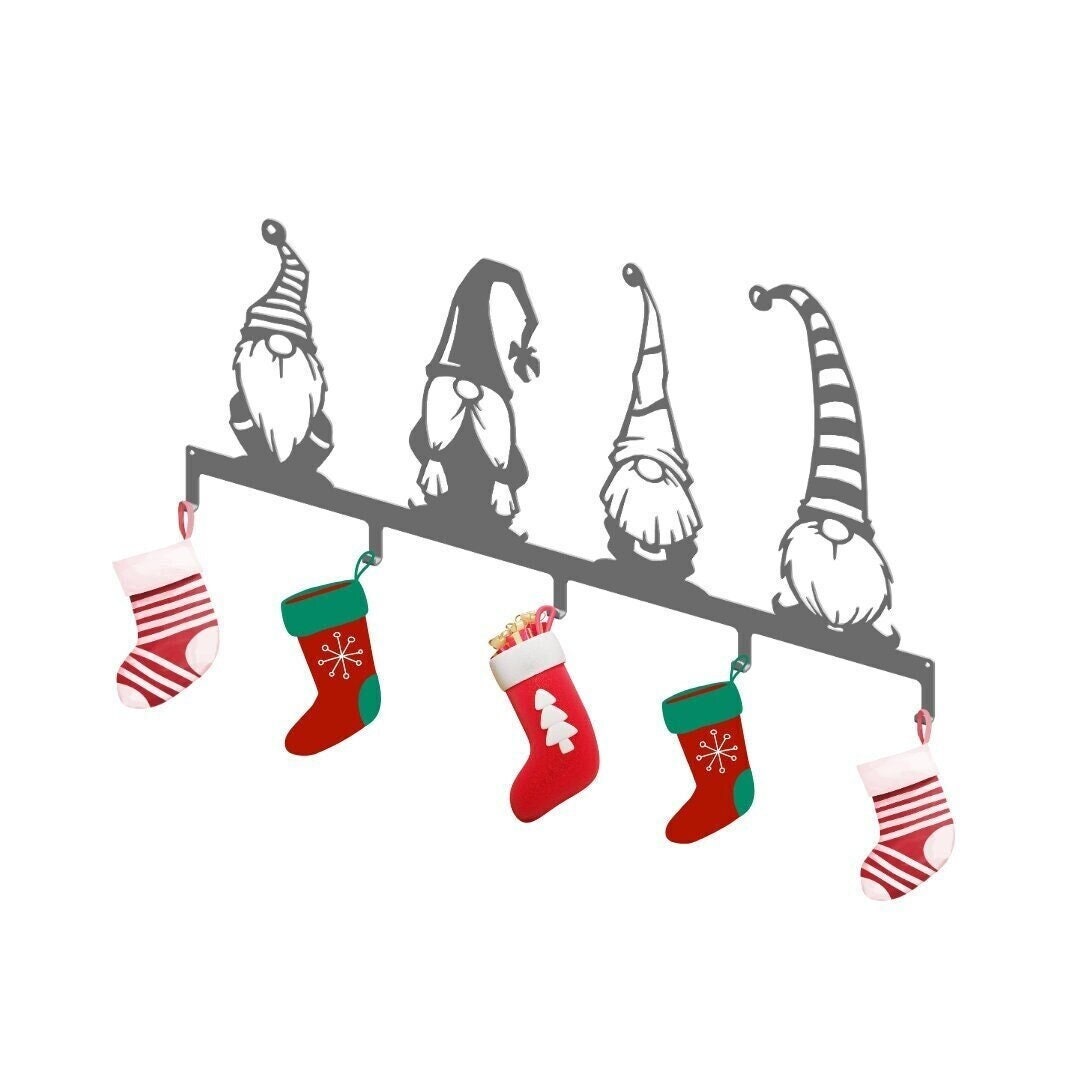 Stocking Holder Christmas Gnomes Dxf Svg Files | Stocking Hanger Dxf ...