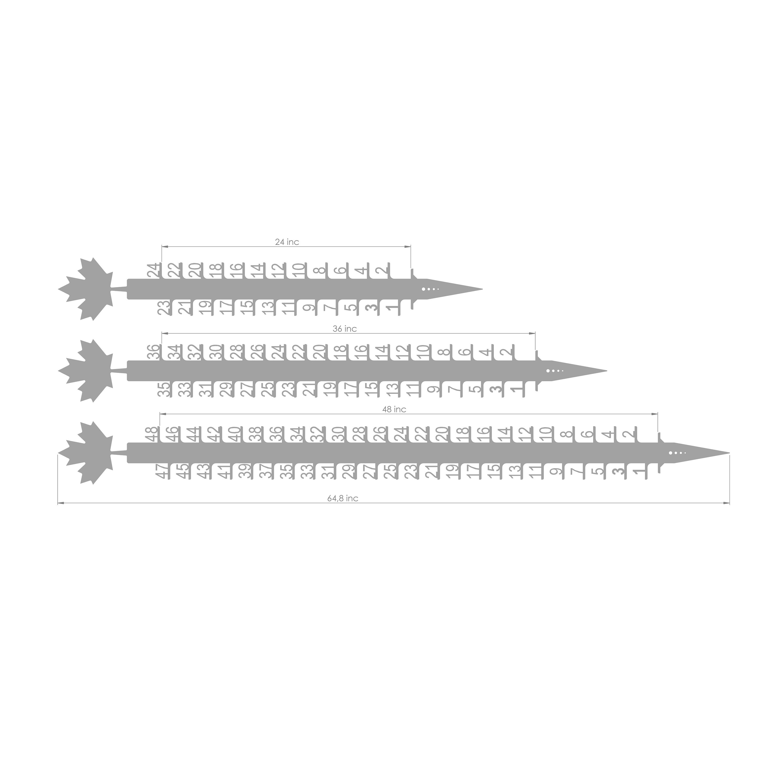 Canada Flag Snow Depth Gauge Dxf Svg Files 48 Inc 36 Inc - Etsy