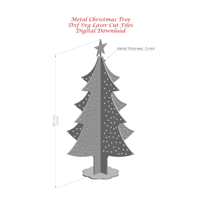 Christmas Tree DXF SVG Laser Cut Files | Metal Christmas Tree Decor ...