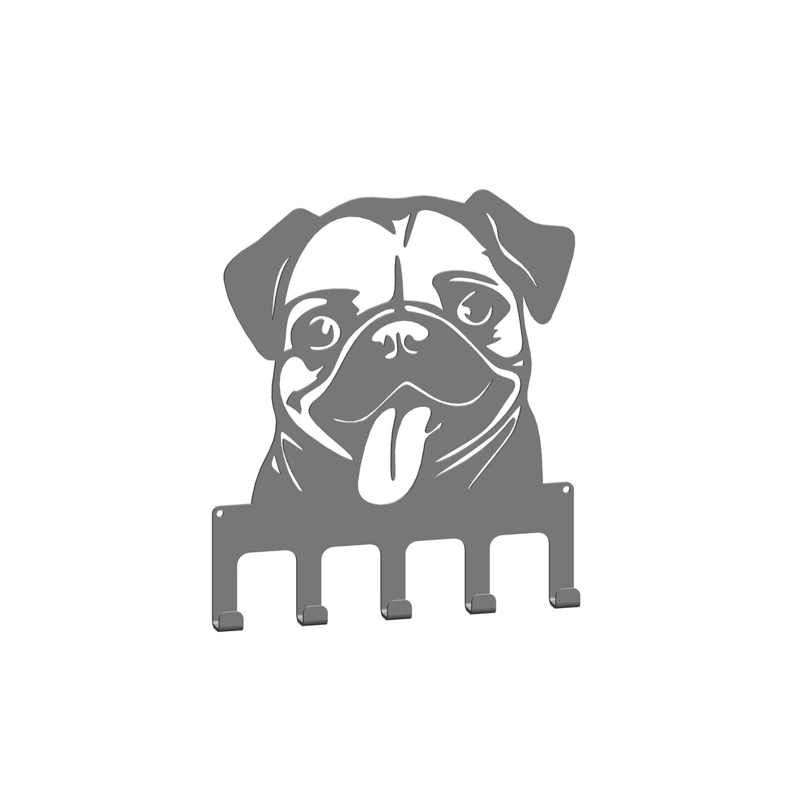 Pug Dog Key Holder Dxf Svg Laser Cut Files / Metal Key Hanger Svg Dxf ...