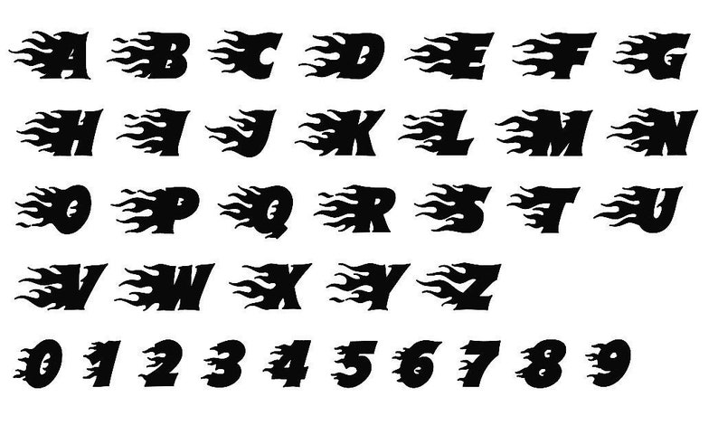 Fire Font Alphabet Letters Dxf Files, Font for Cnc Laser Cutting ...