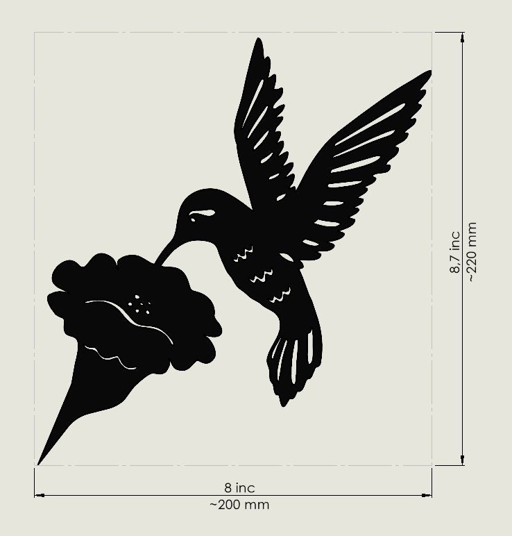Hummingbird Tree Stake DXF SVG Files, Garden Decor DXF Files, Dxf Files ...