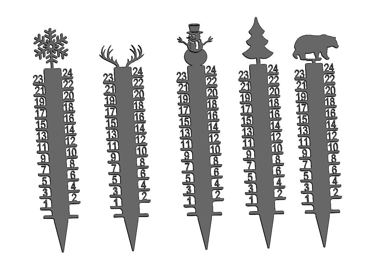 24 Cm Snow Depth Gauge Dxf Files,24 Cm Snow Flake Gauge Svg File,snow ...