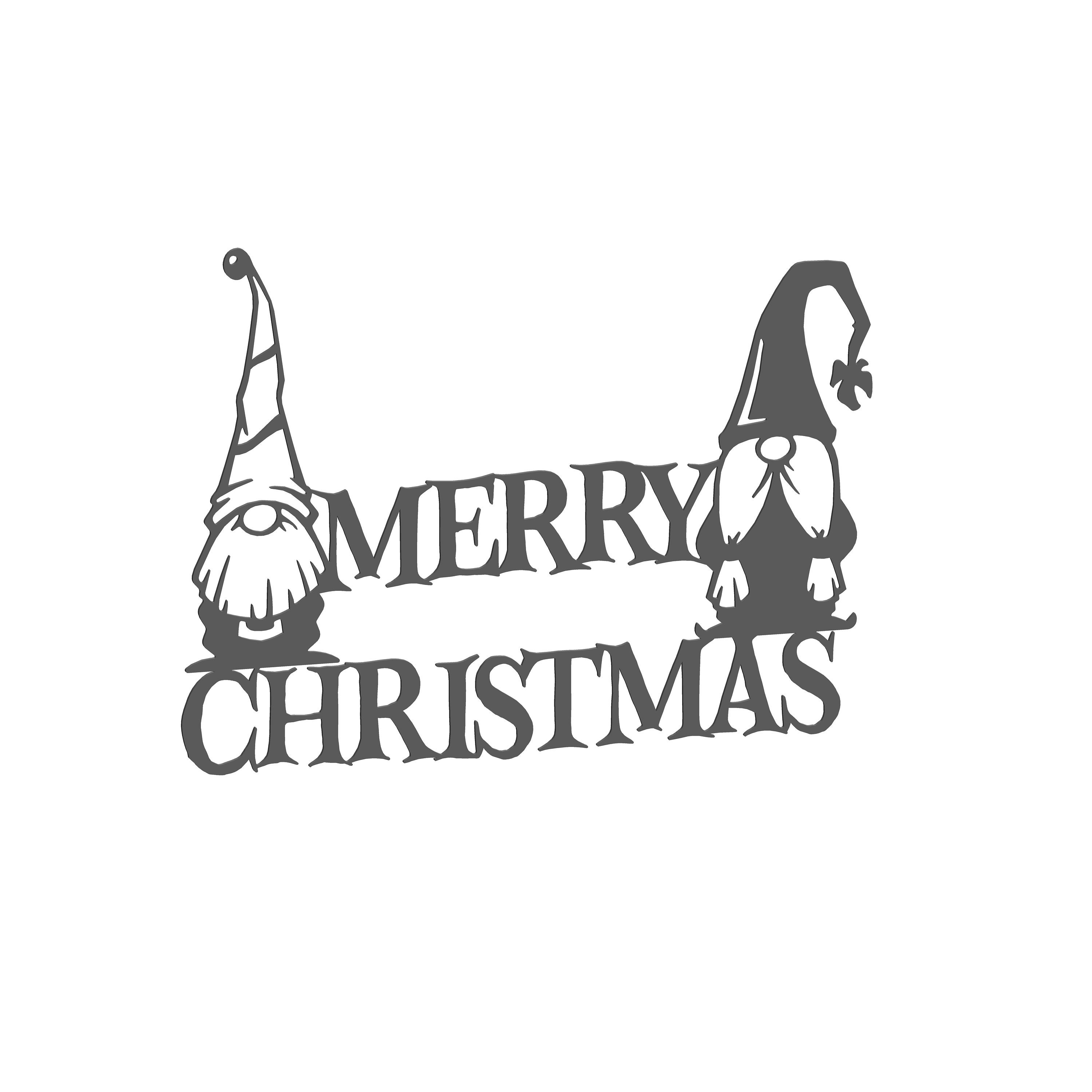 Merry Christmas Gnomes Dxf Svg Files Metal Christmas Gnomes Wall Decor ...