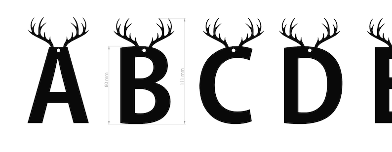 Antler Alphabet Letters Dxf Svg Laser Cut Files / Christmas Alphabet ...