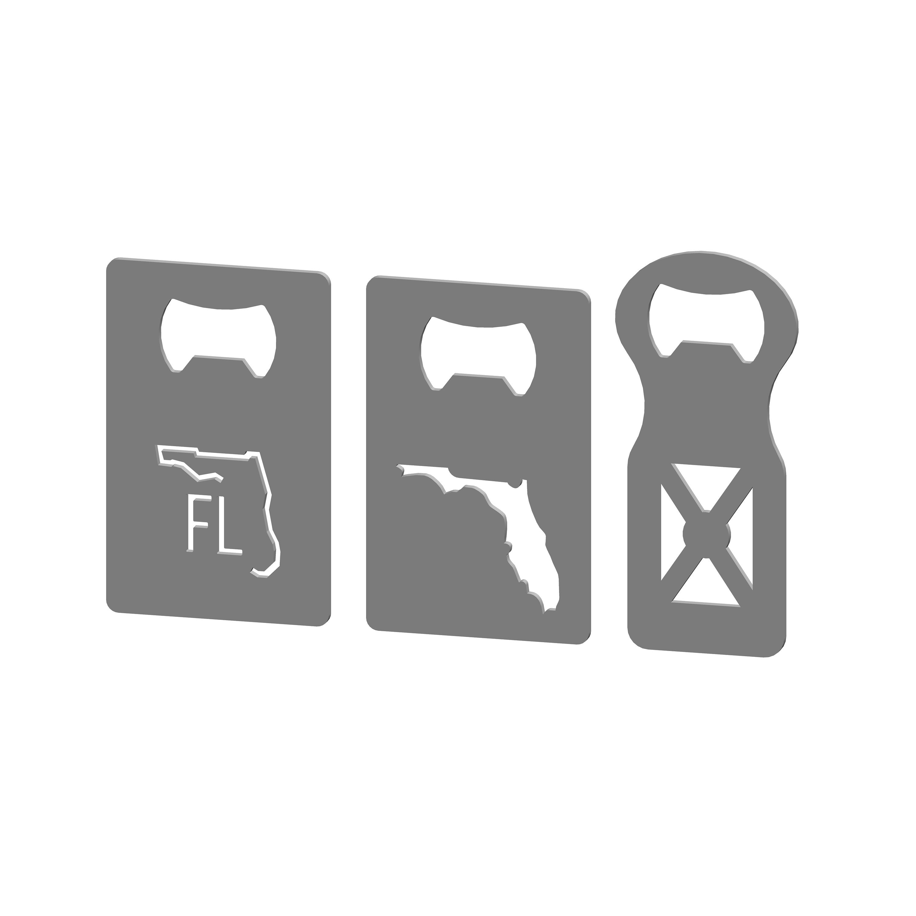 Florida Bottle Opener Dxf Svg Files, Credit Card Bottle Opener Dxf ...