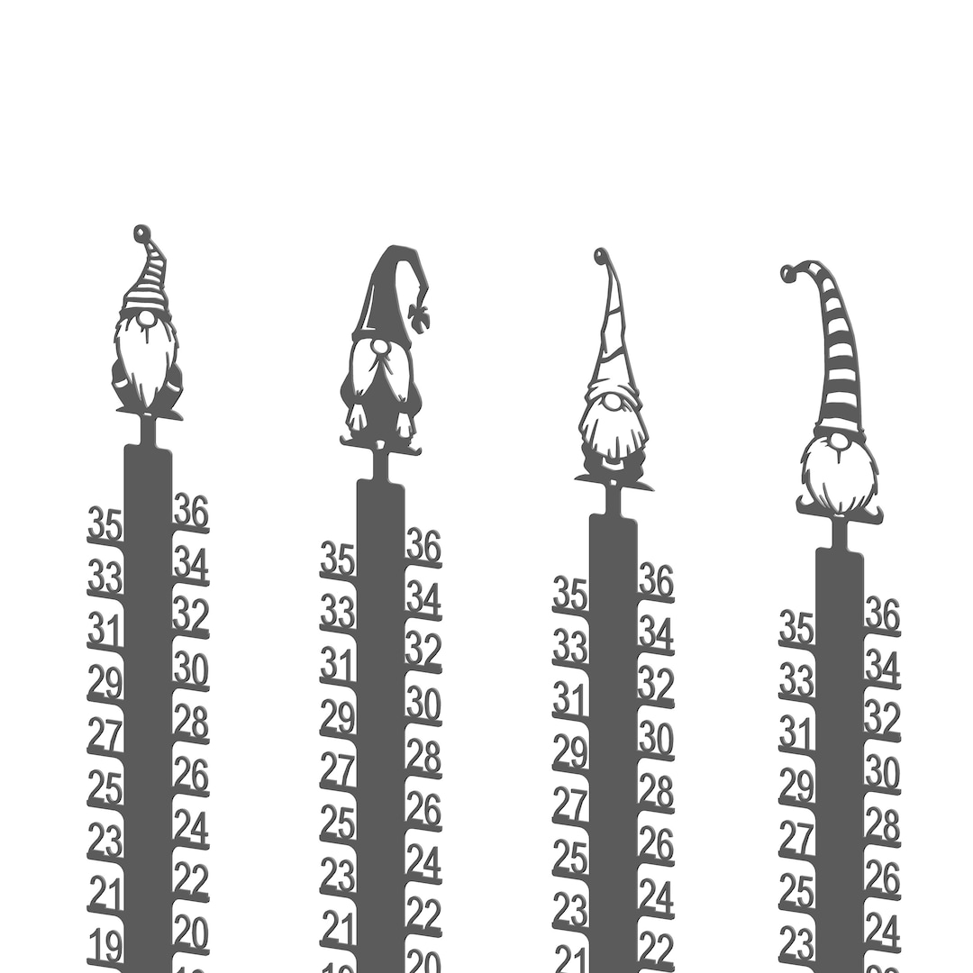36 Inc Christmas Gnomes Snow Depth Gauge Dxf Svg Files | 36 Inc Gnome ...