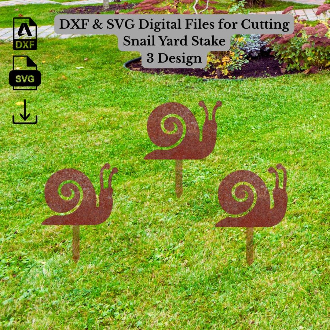 Snail Yard Stake DXF SVG Files | Laser and Plasma Cut Files | Outdoor ...