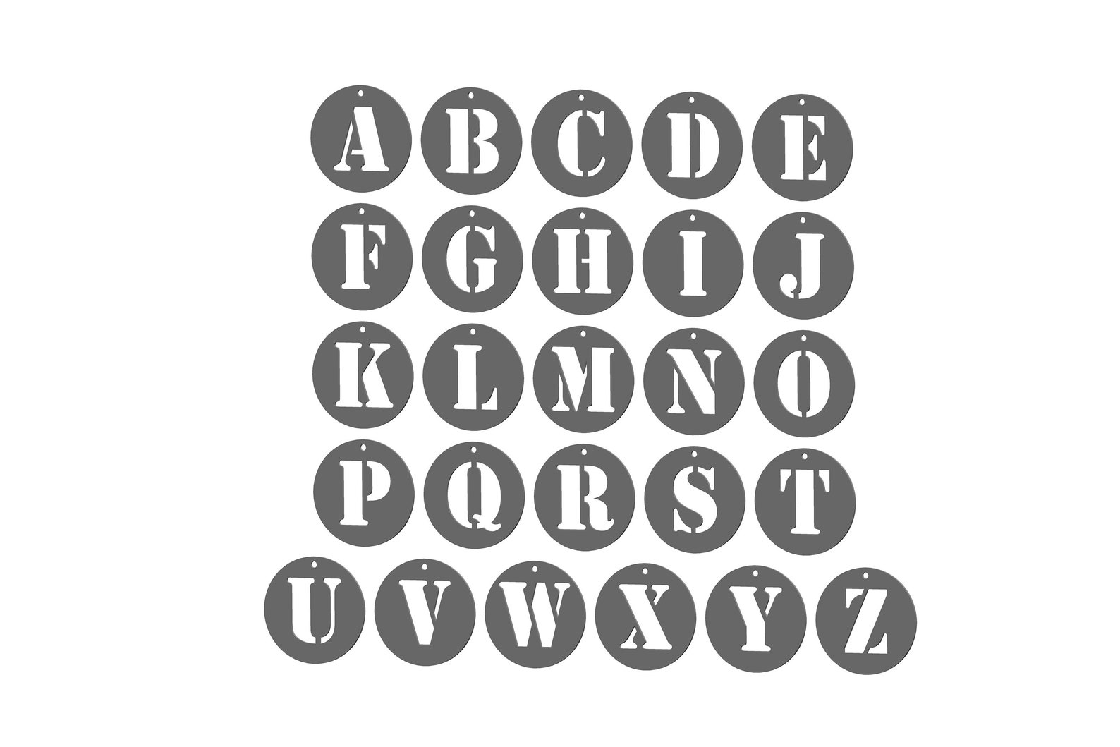 Round Alphabet Letters Dxf Svg Png Jpg Files | Font for Cnc Laser ...