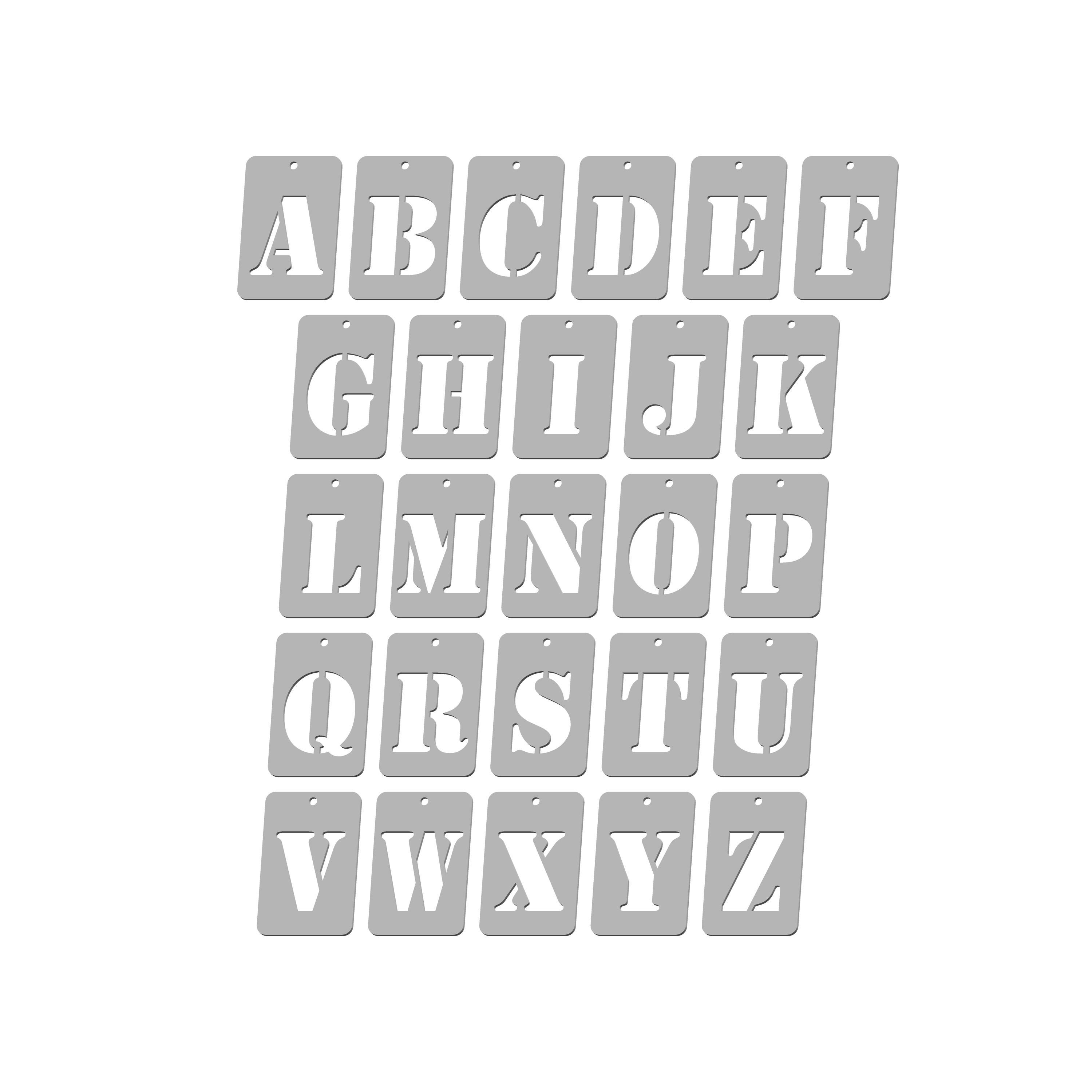 Laser Cut Hanging Letters DXF SVG Files / Rectangle Hanging Letters ...