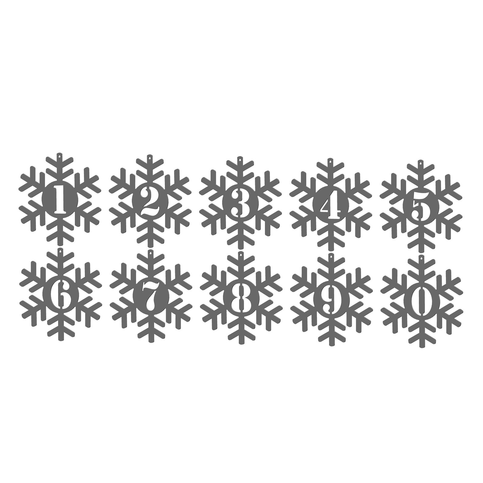 Snowflake Numbers Dxf Svg Files | Dxf Files for Plasma | Plasma Cut ...