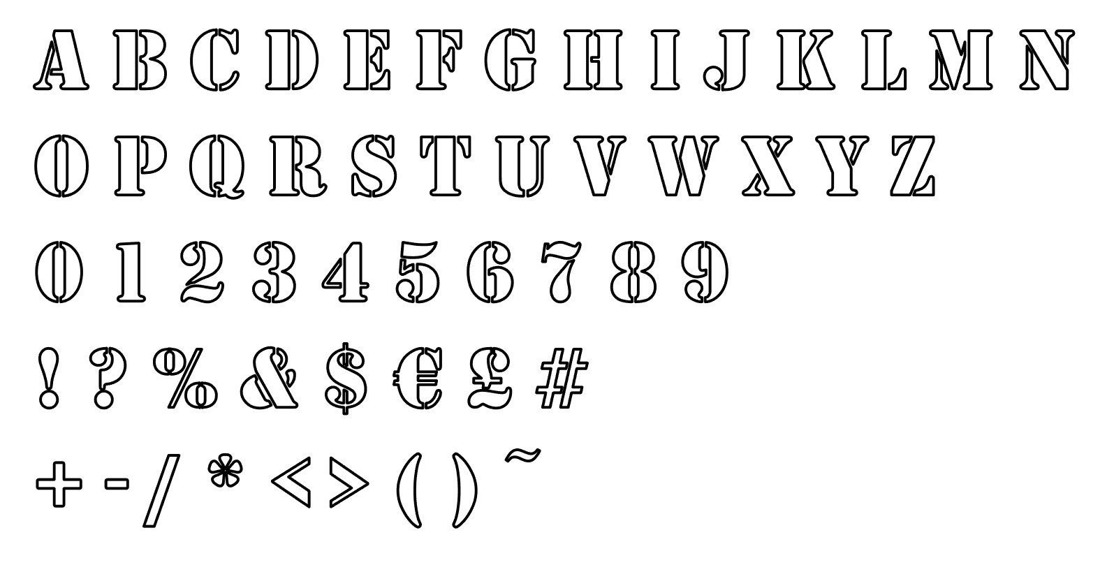 Sitencil Font Alphabet Letters Dxf and Svg Files, Font for Cnc Laser Cutting, Cutting Font, Dxf ...