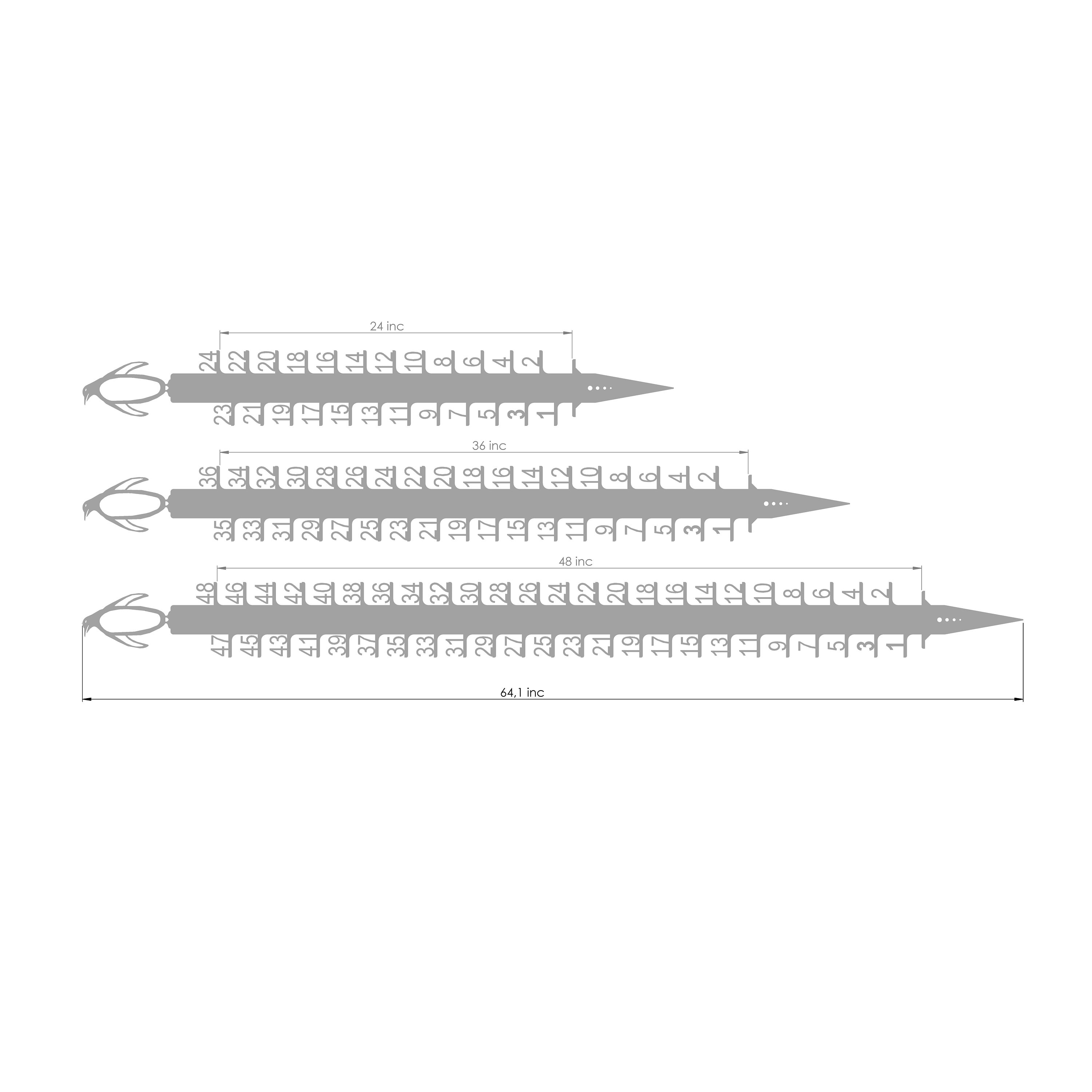 Penguin Snow Depth Gauge Dxf Svg Files | 48 Inc - 36 Inc - 24 Inc Snow ...