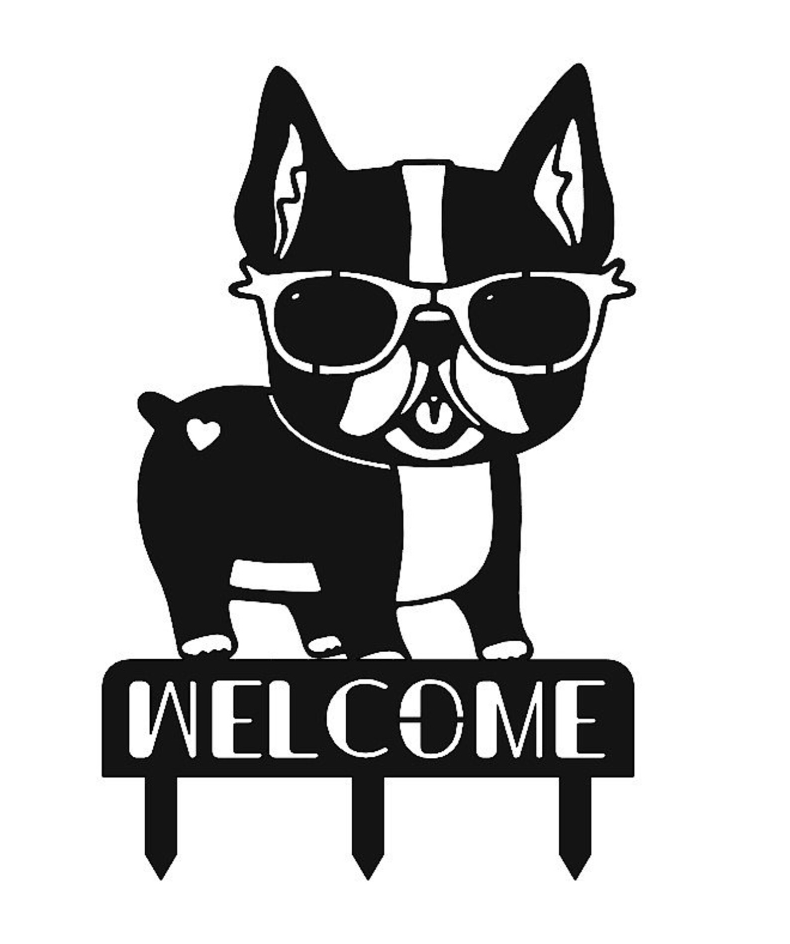 Dog Sign Welcome Garden Stakes DXF SVG File/ Dog Garden Stakes Dxf File ...