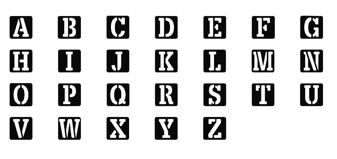 Sitencil Box Font Alphabet Letters Dxf Files, Font for Cnc Laser ...