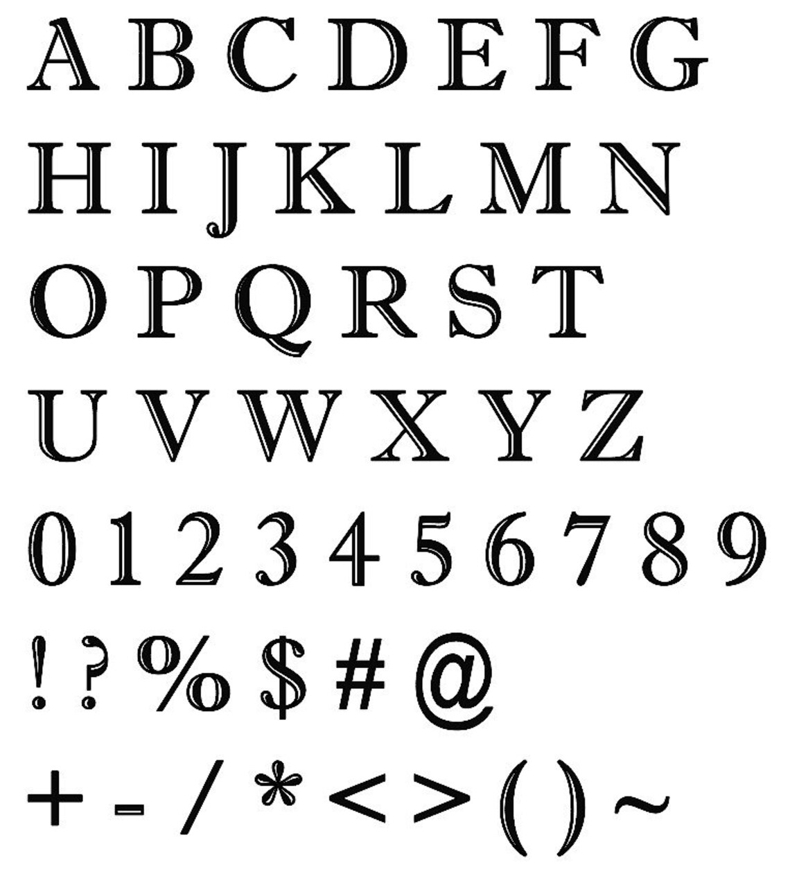 Shadow Font Alphabet Letters DXF SVG Files,font for Cnc Laser Cutting ...