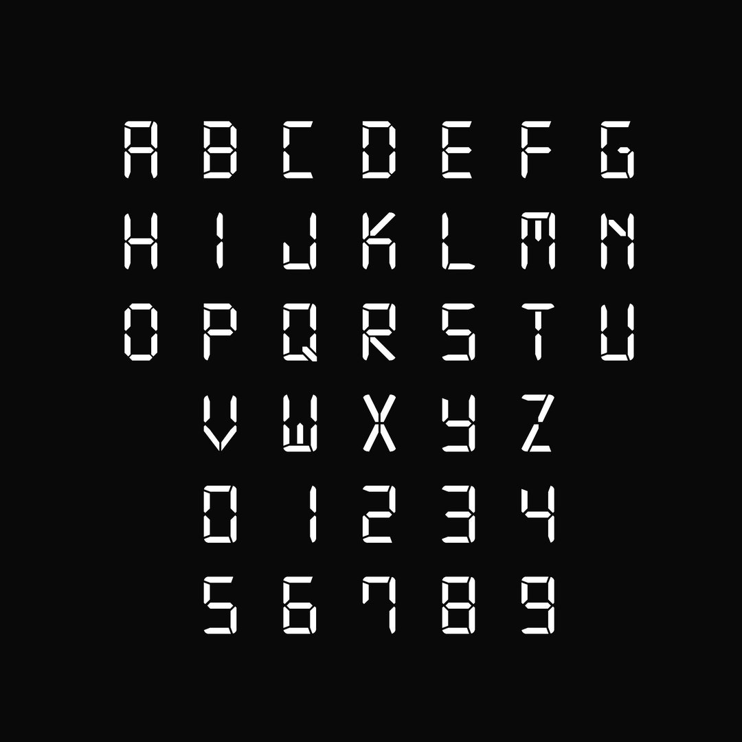Digital Stencil Font Alphabet Letters Dxf Svg Files | Font for Cnc ...
