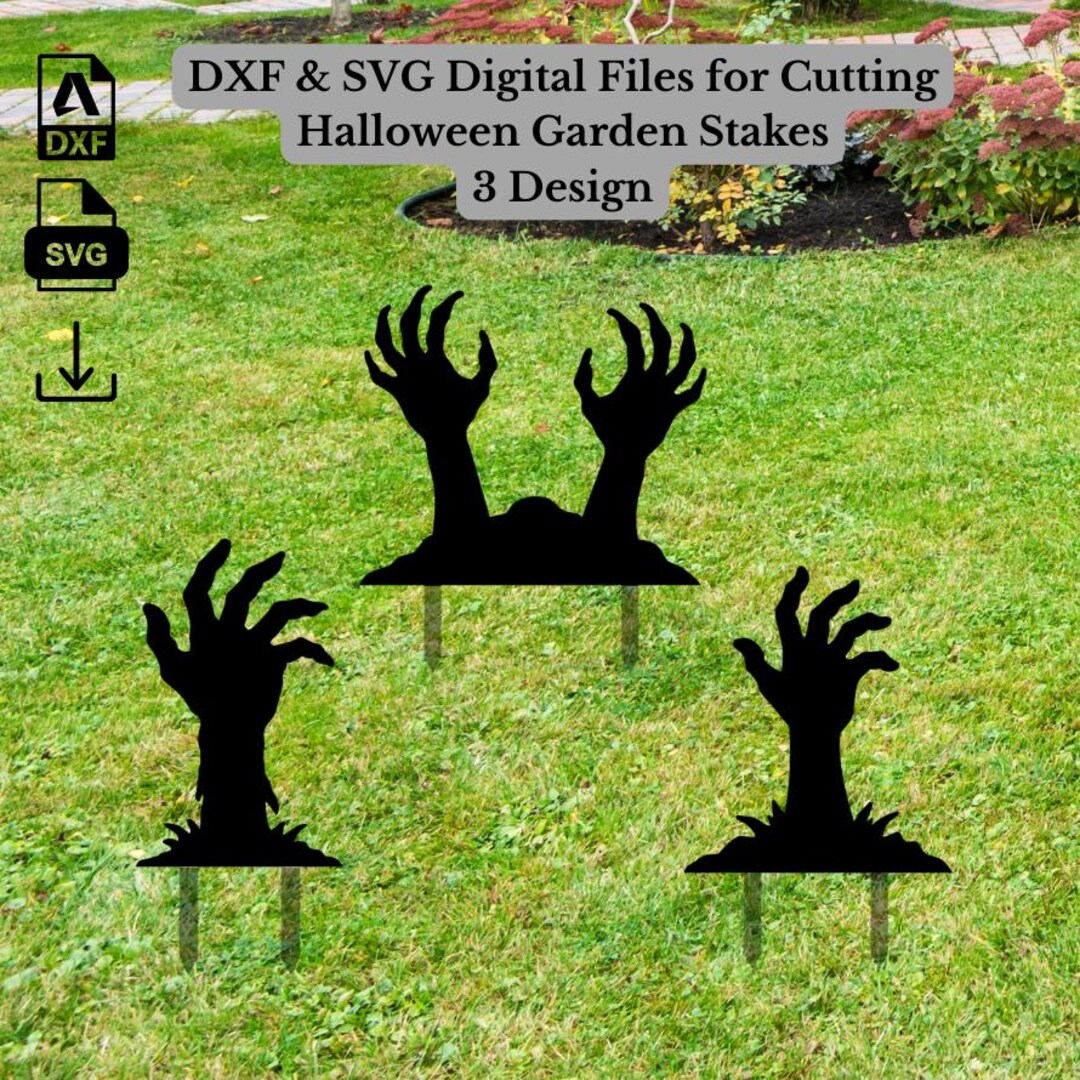 Zombie Hands Garden Stake Dxf Svg Files | Halloween Metal Art Dxf ...