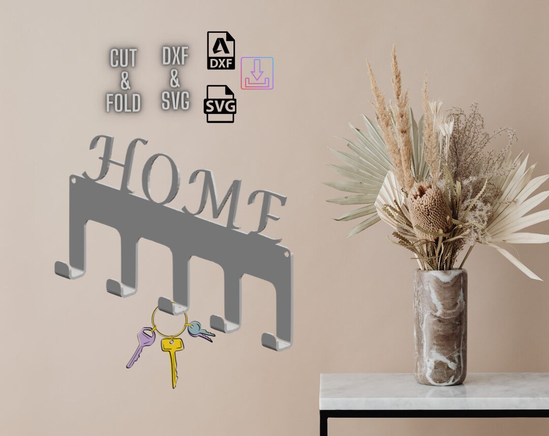 Home Key Holder Dxf Svg Files / Home Key Holder Laser Cut File - Etsy