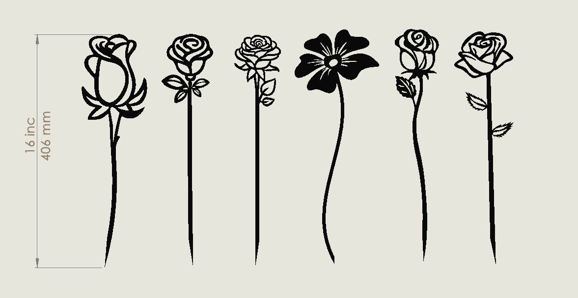 Flowers Garden Stakes DXF SVG File /garden Decor Dxf - Etsy