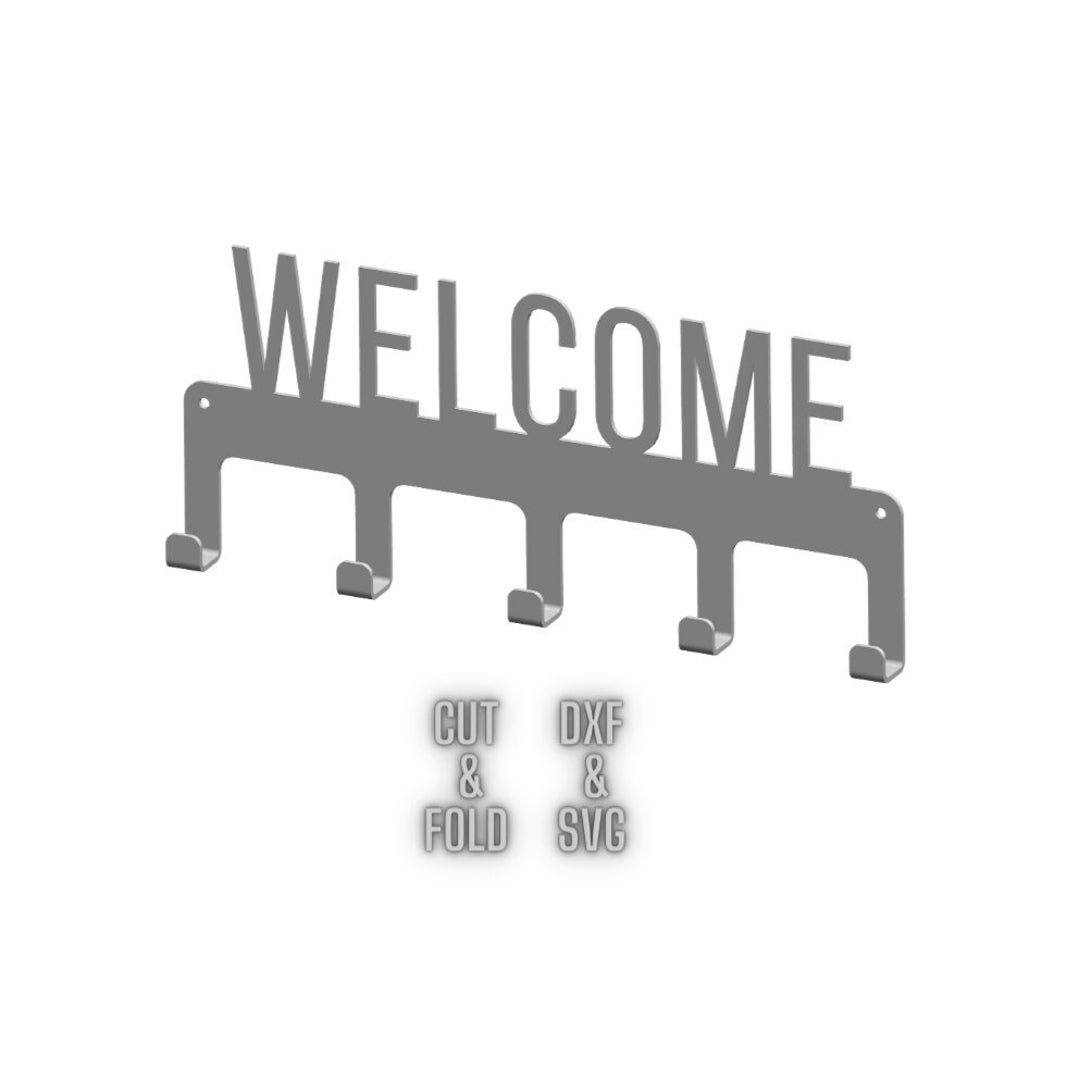 Welcome Key Holder Svg Dxf Laser Cut Files / Dxf Files for Plasma ...