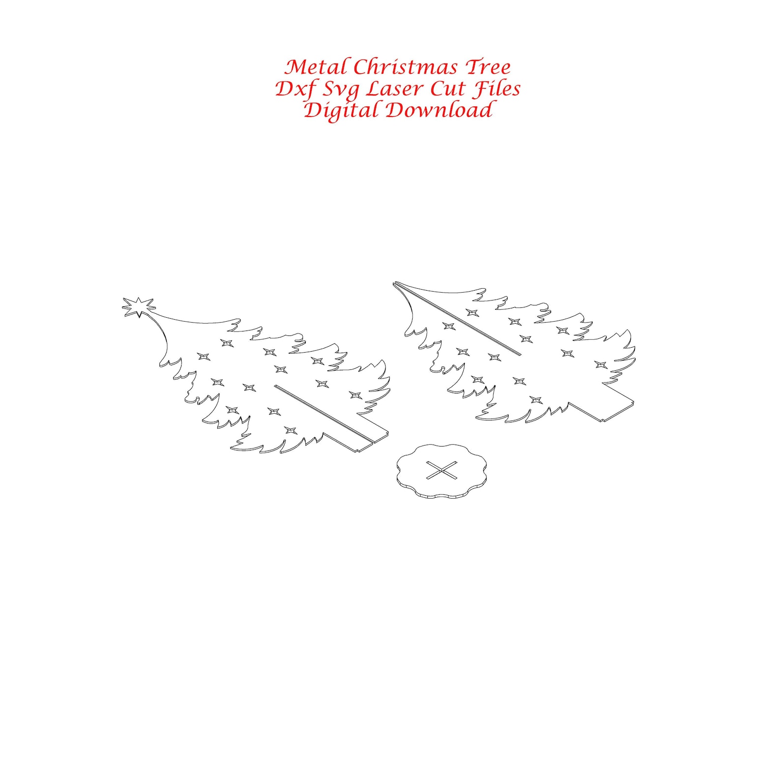 Christmas Tree DXF SVG Laser Cut Files | Metal Christmas Tree Decor ...