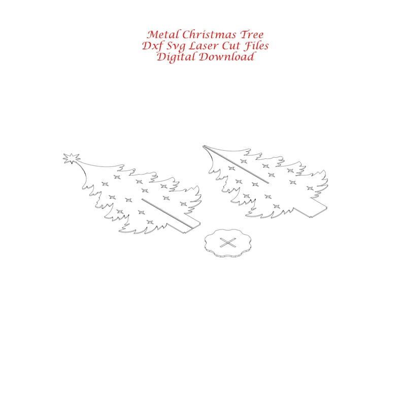 Christmas Tree DXF SVG Laser Cut Files | Metal Christmas Tree Decor ...