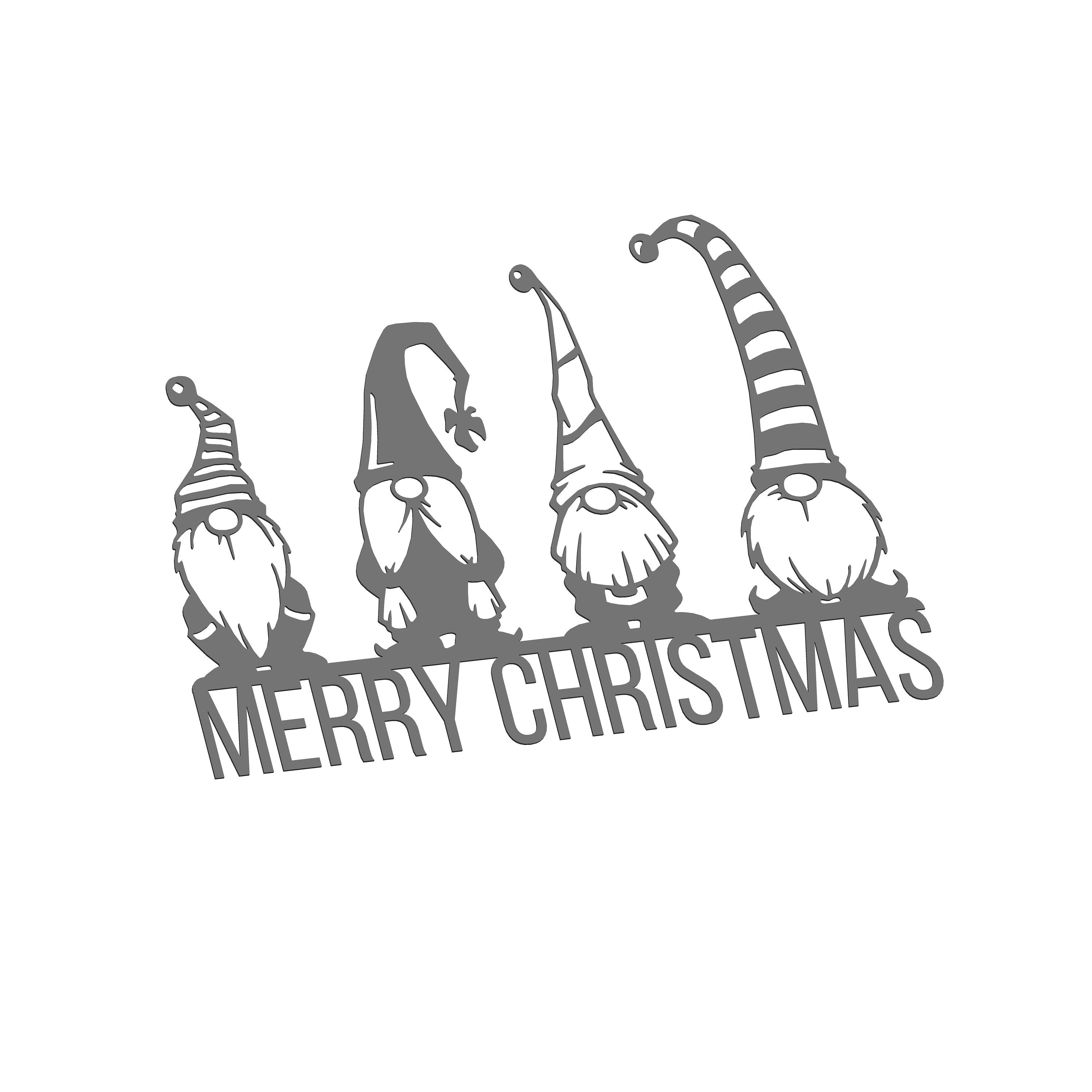 Merry Christmas Gnomes Dxf Svg Files Christmas Gnomes Wall - Etsy